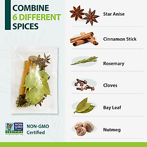 Soeos Mulled Wine Spice Kit, 2.96 oz (0.74 oz*4), Six Premium Spices, Mulled, Wine Spice Kit, Cooking Gadgets Holiday Gifts, Wine Gifts for Women, Christmas Gift Ideas