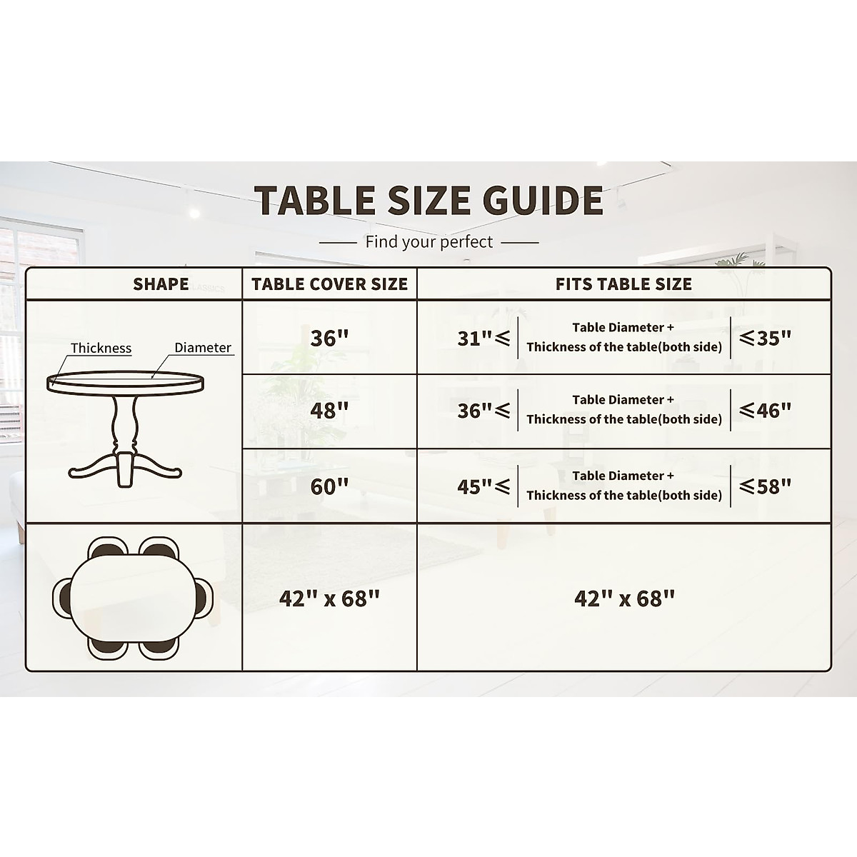 UMINEUX Round Fitted Vinyl Tablecloth with Elastic Edged & Flannel Backing, Waterproof Wipeable Round Table Cover for Indoor Outdoor Patio Use - Fits Tables up to 45" - 56" Diameter(Red-Flower)