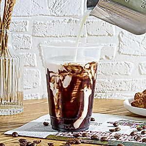 FOCUSLINE 300pack 16 oz Clear Plastic Cups Disposable, Plastic Clear Cups disposable, Clear Plastic DrinkIng Cups for Water, Juice, Soda, Ice Coffee