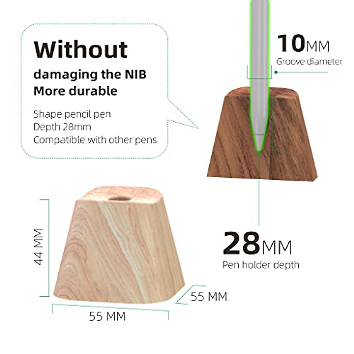 AODUKE Pencil Holder Compatible with Pencil (1st and 2nd Gen),Wooden Pencil case.Apple Pencil stand.Apple Pencil Accessories.Apple pen case.pencil Protect case-AJBZ1M (Shabili wood)