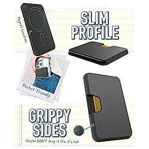 Smartish Wallet for MagSafe iPhones - Side Hustle - Slim Detachable Magnetic Card Holder for Apple iPhone 14/13/12 Models - Black Tie Affair