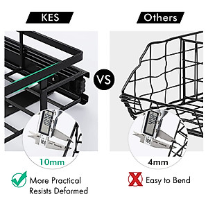KES Food Container Lid Organizer and Food Container Organizer, 2 Tier Pull Out Cabinet Organizer, Silding Plastic Container Organizer Lid Storage Chrome, KPO506W36D53-CH