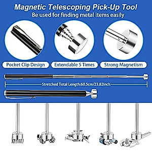 7 Pieces Mechanical Carpenter Pencils Kit with Center Punch, Magnetic Pick Up Tool, Metal Scribe Tool, 2 Pieces Solid Carpenter Pencil with Built-in Sharpener, 18 Refills, for Woodworking Father's Day