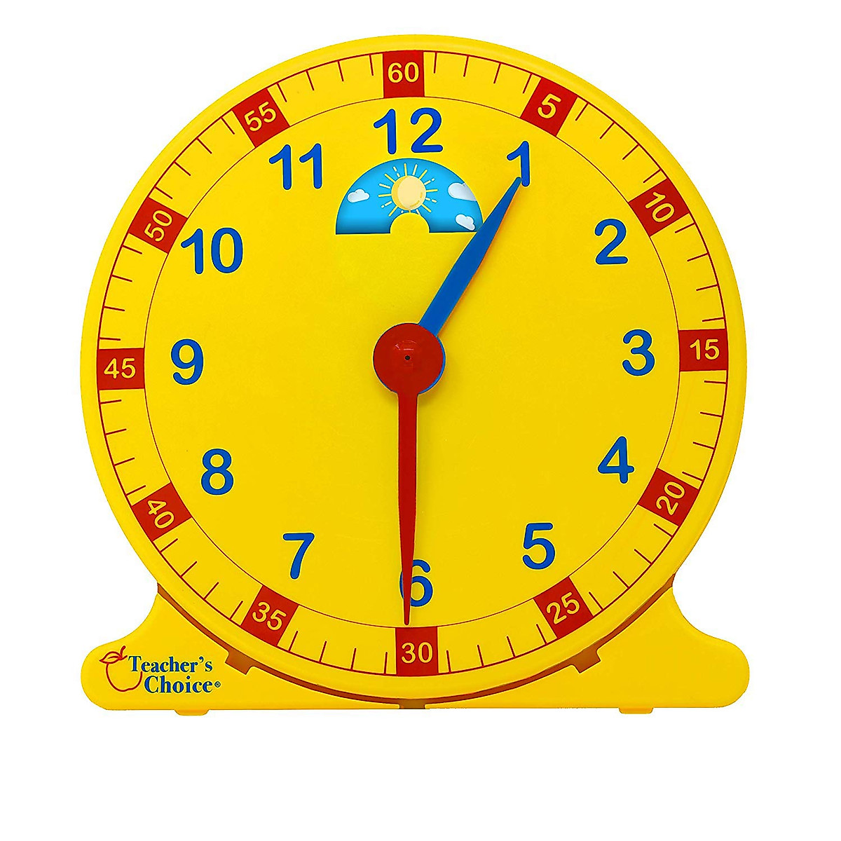 Learn How to Tell Time Teaching Clock – Large 12" Classroom Demonstration Night and Day Learning Clock