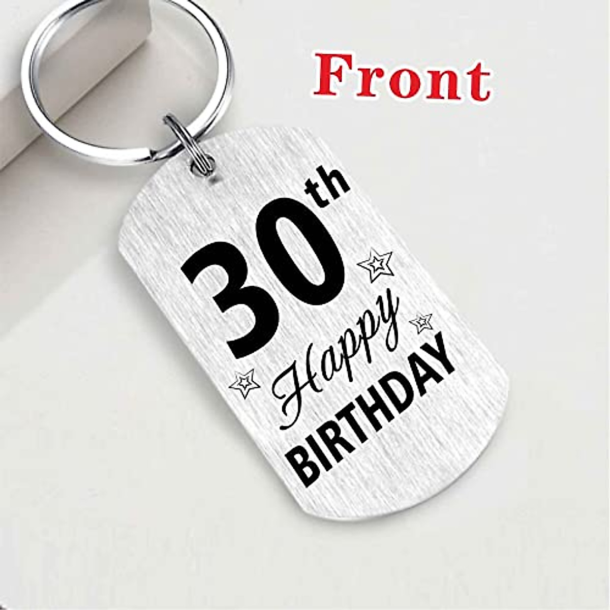 Resdink 30th Birthday Keychain Gifts for Him Her, 30 Year Old Birthday Gifts for Men Women, Happy 30th Birthday Gifts, Mens 30th Birthday Gifts Ideas