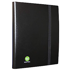 WINTRA Quality 9-Pocket Trading Card Album Folders , 360 Side Loading Pocket Card Binder for Trading Card (Black)
