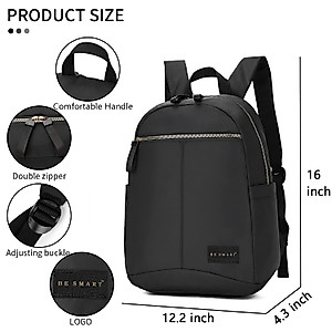 BE SMART Classic Woman Casual Travel Backpack, Stylish Mummy Bag for diaper and baby stuff, Lightweight Business Work Bag for 13.5" Laptop, Suit for Girls,ladies,Student & Mother