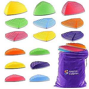 Special Supplies 15 Stepping Stones for Kids Indoor and Outdoor Balance Blocks Promote Coordination, Balance, Strength Child Safe Rubber, Non-Slip Edging
