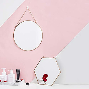 Dahey Hanging Circle Mirror Wall Decor Small Gold Round Mirror with Hanging Chain for Living Room Bathroom Bedroom ,Gold, 11.75" x 11.75"