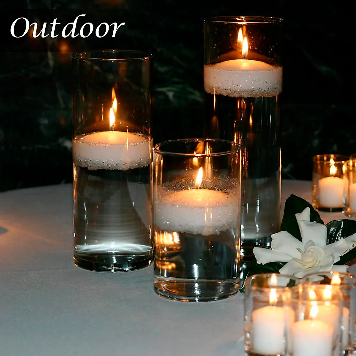 3inch White Floating Candles, 12PACK 13-15Hours Unscented Dripless Wax for Cylinder Vases, Centerpieces at Wedding, Birthday,Party, Pool, Holiday (12PACK, White)