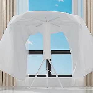 Dr.DJ Tripod Drying Rack, Foldable Octopus Standing Drying Rack Clothing with 16 Aluminum Drying Arms, Round Collapsible & Portable Handle for Laundry Room, Balcony, Bedroom, RV