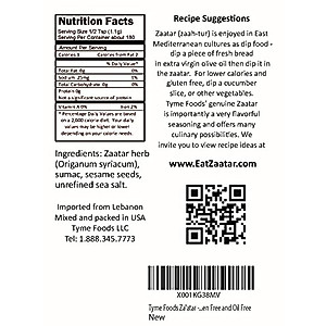 Zaatar Bulk & Share Size by Tyme Foods (2.2 LB/ 1 KG) - Organic, Filler-Free, Gluten-Free Zaatar Spice Blend