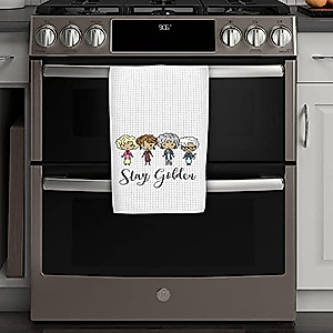WCGXKO TV Show Inspired Stay Golden Kitchen Home Decor Hostess Gift Flour Sack Towel Dish Towel Hand Towel (Stay Golden Towel)
