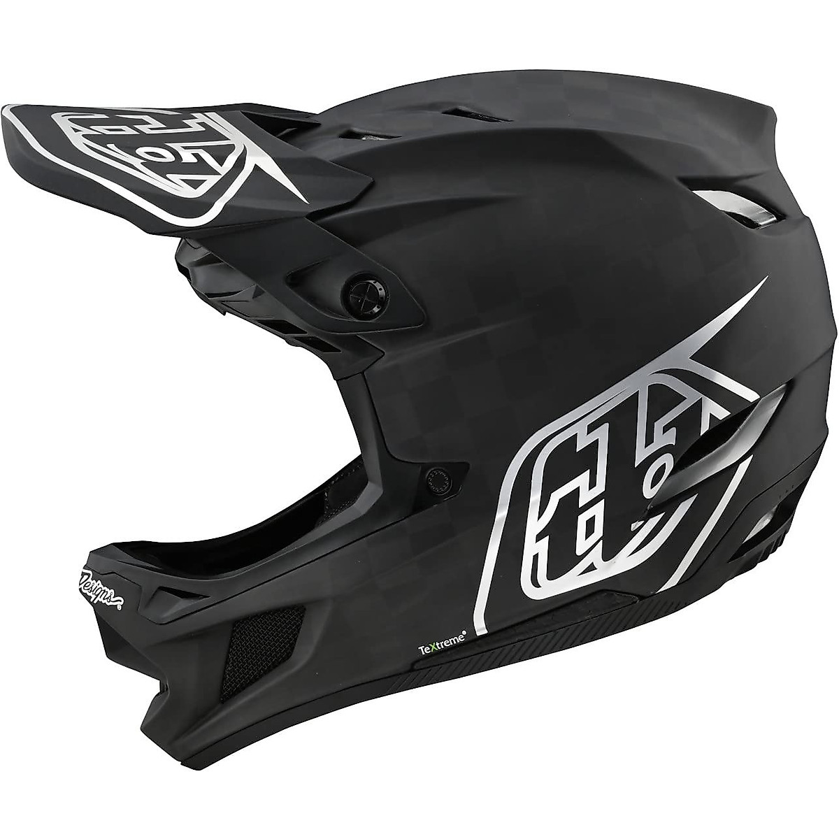 Troy Lee Designs D4 Carbon Full Face Mountain Bike Helmet for Max Ventilation Lightweight MIPS EPP EPS Racing Downhill DH BMX MTB - Adult Men Women - Black/Silver, Medium