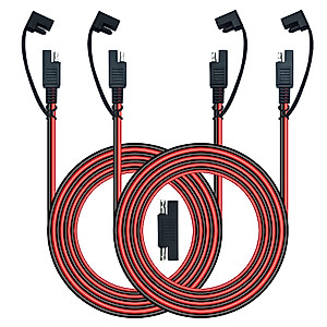 Ihurllu SAE Extension Cable, 10Feet SAE to SAE Extension Cord, 14AWG 2pin Quick Disconnect Harness Wire for Solar Panel and Battery Charging, 2PACK with One Reverse Polarity Connector