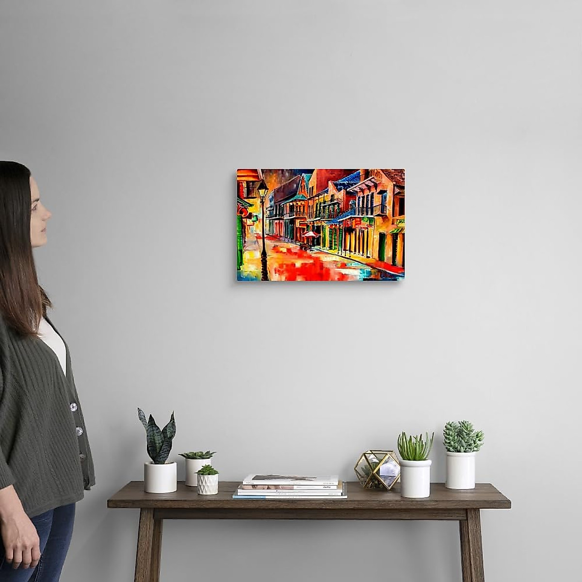 CANVAS ON DEMAND New Orleans Jive Canvas Wall Art Print by Diane Millsap, Home Decor, Street Scene Artwork, Nature Artwork, 18"x12"