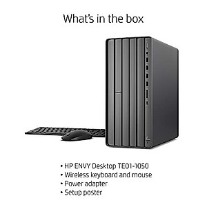 HP Envy Desktop Computer, NVIDIA GeForce RTX 2060, Intel Core i7-10700, 16 GB RAM, 1 TB SSD Storage, Windows 11 (TE01-1050, 2020 Model)
