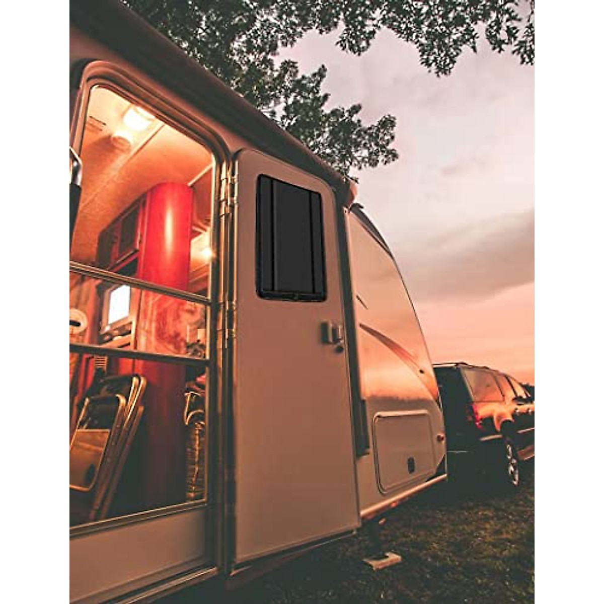 RV Window Shade Coverings with Zipper,Foldable Camper RV Door Window Shade RV Curtains for Camper Insulator for Motorhome Skylight & Window, Camper Accessories for Inside Travel Trailers