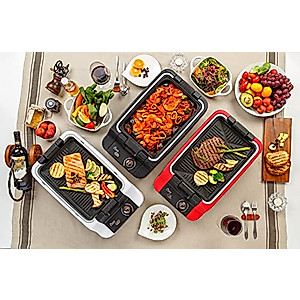 Aplusone Grill - Smokeless Electric Eco-Friendly Indoor Grill, Eliminate Smoke and Odor (Red)