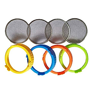 Plastic Sprout Lid,Stainless Steel Split Sprouting Lids for Sprouts Broccoli Alfalfa Mustard Mung Beans (Colorful)