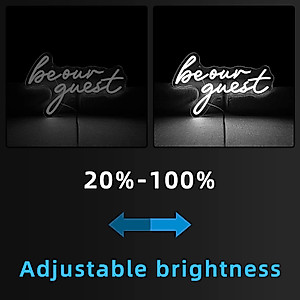 Be Our Guest Neon Signs Words Sign Light as Housewarming Gifts Welcome LED Light up for Guest Room Minimalist Wall Art, Wedding Party, Bridal Shower, Engagement Party.