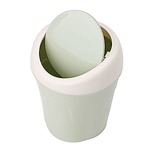 Beerty Mini Desktop Garbage Can Waste Basket Lightweight Trash Can with Lid Dustbin Container Box for Home Office Kitchen(Green)