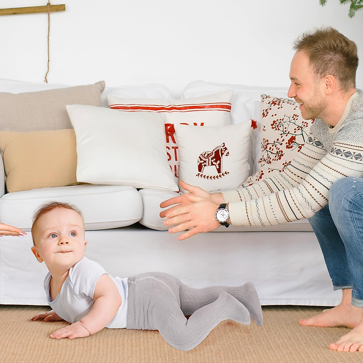 WEWINK PLUS Baby Toddler Girls Tights 3 Pack Knit Cotton Dance Leggings Pants for Infant Girl Stockings (style B twist, 0-6 month)