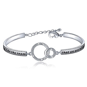 POTIY Team Gift for Boss Coach Manager Team Mom We Wouldn't Be the Team That We Are Without You Bracelet Thank You Gift for Team Coach (BR-Silver)