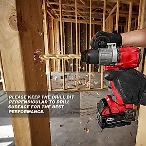 CRAFTZONE 29PC Titanium Nitride Coated High Speed Steel Metal Drill BIT Set, 135° Split Point, 1/16" - 1/2" for Wood, Plastic, Aluminum Alloy, Metal with Storage Case