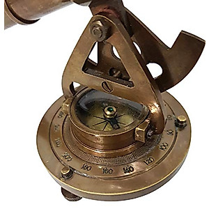 Antique Brass Nautical Alidade Telescope Compass Surveying Theodolite Marine Home/Office Table Decor Antique Survey Transit Telescope Instrument Compass