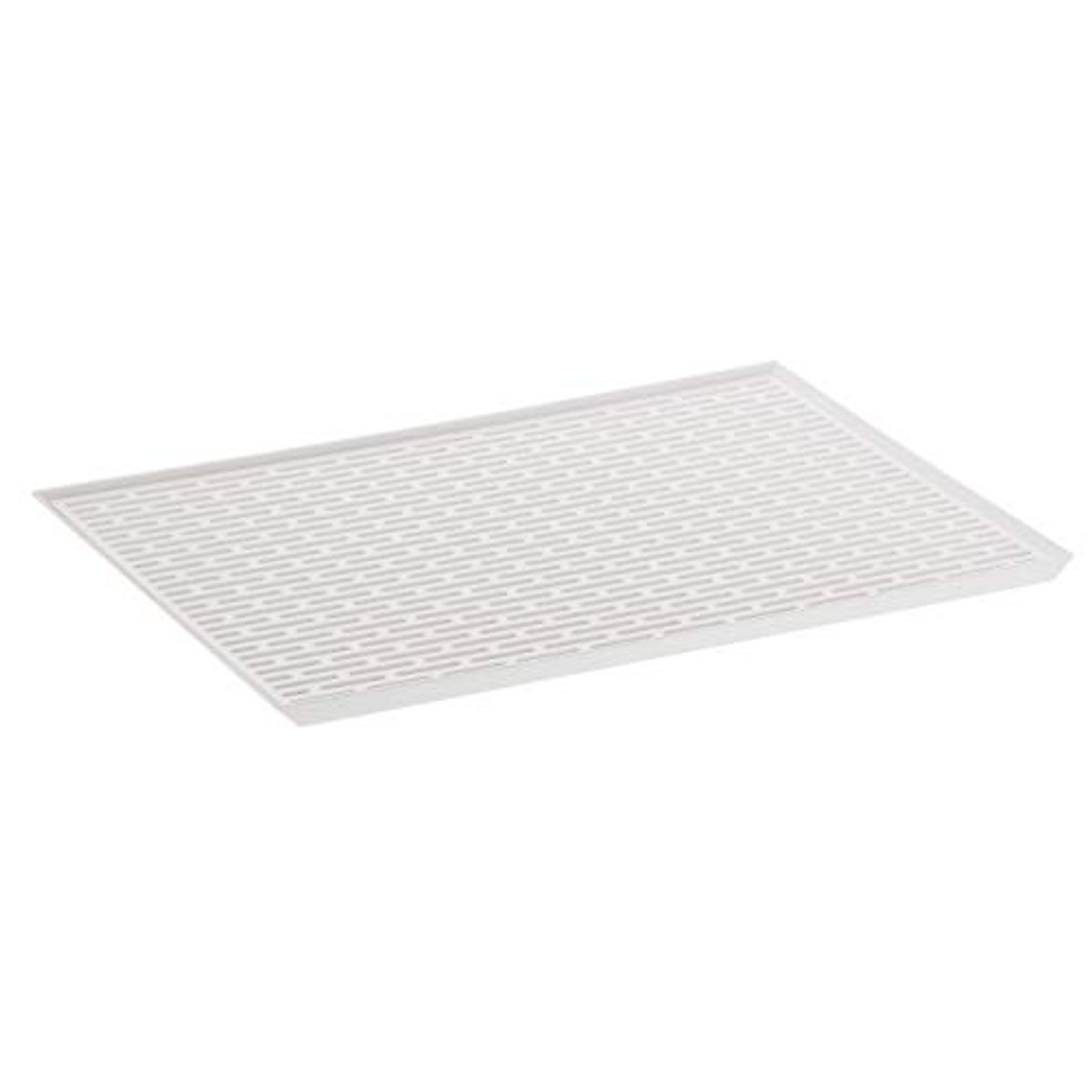 YAMAZAKI Home Sink-Side Draining Mat-Kitchen Dish Rack Plastic | Drainer Tray, One Size, White