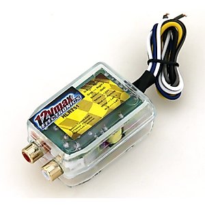 12VMAX ELECTRONICS High to Low Converter Compact Transparent 2 Channel High Level Speaker Signal to Low Level RCA Adapter High to Low Output Adjustable Lineout Converter with Remote Turn-on