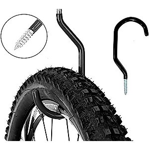 MCIGICM Heavy Duty Bike Hook: 4 Pack Small Size Perfect Hooks | Hangers for Garage Ceiling and Wall Bicycle Storage and Hanging Screw in Bike Storage Hanger