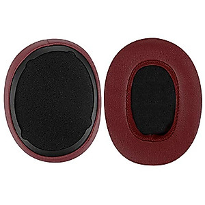 Geekria QuickFit Protein Leather Replacement Ear Pads for Skullcandy Venue Wireless ANC Headphones Earpads, Headset Ear Cushion Repair Parts (Deep Red)