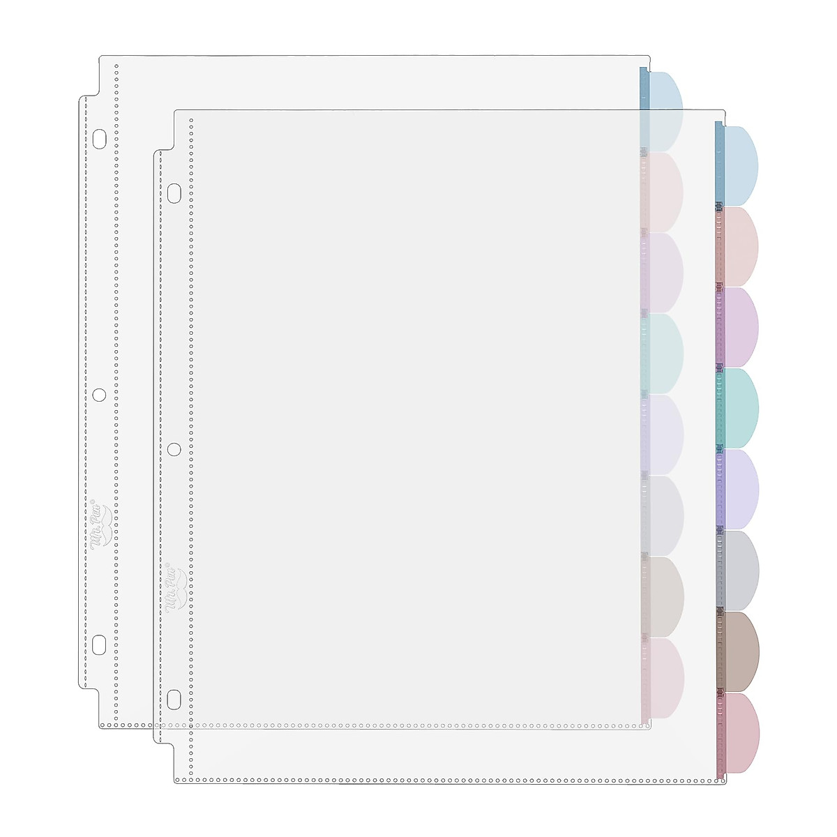 Mr. Pen- Clear Sheet Protectors with Binder Tabs, 8 Tabs, 2 Sets, Clear Binder Sheet Protectors, Clear Plastic Dividers for 3 Ring Binder, Insertable Index Page Divider Multicolor Tabs