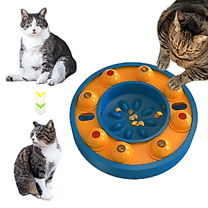 KADTC Puzzles Toy Used for Both Cats Dogs,Cat Brain Toys Kitten Mental Stimulation Kitty Mentally Stimulating Puzzle Feeder Best Interactive Indoor Treat Dispenser Food Dispensing Bowl Smart Game