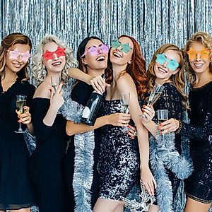 LIULIUBTY Star Shaped Rimless Sunglasses, Jelly Fudge Heart Sunglasses Bachelorette Party, Colorful Funky Sunglasses Party Favors (Mix Colors)