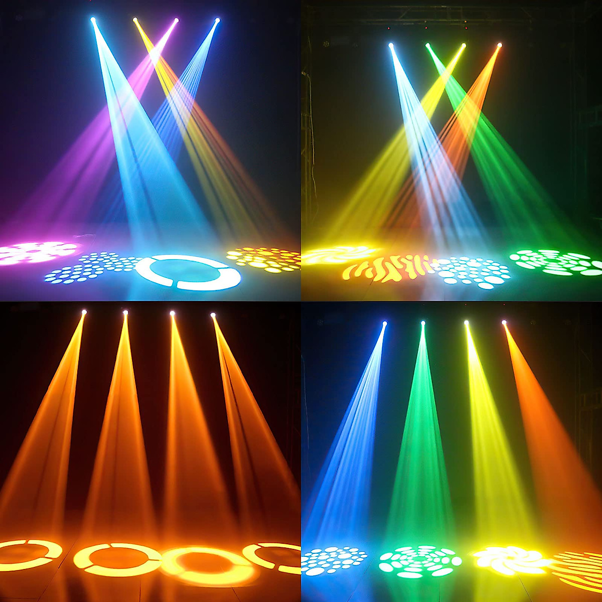 (2pack) LED Moving Head Light Mini 30W DJ Moving Head GOBO Light with 8 Gobos and 8 Colors, DMX and Sound Activation Dj Spotlight for Wedding, DJ, Party, Club, Disco, Beam Lights