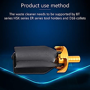 HANFAIRS D16 CNC Machine Chip Removal Fan Scrap Sweeper Automatic Cleaning Tool for Engraver Dust Removing, black & gold