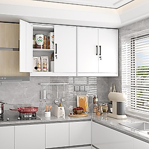 IRONFFICE Garage Wall Cabinet,Metal Storage Cabinet with Adjustable Shelf,Locking Wall Storage Cabinets,Steel Wall Mounted Cabinet for Home Office