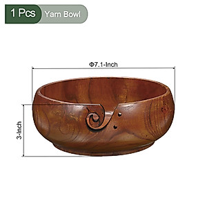 YOKIVE Wooden Yarn Bowls for Crochet Bamboo Yarn Knitting Bowl for Mother Grandma Women Lover, 7.1" x 3"