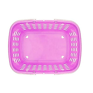 Plastic Organizing Storage Basket with Handles and Holes - Small Bin for Shower, Closet, Kitchen, Garden, Bathroom, Toys, Candy by Valenoks (Lilac)