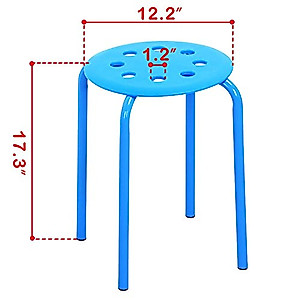 Yaheetech 17.3'' 5PCS Indoor Outdoor Industrial Stackable Stools Bar Chairs Colorful Chairs