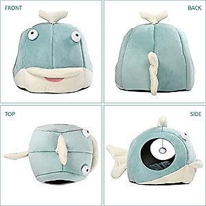 Cat Beds for Indoor Cats - Cat Bed Cave with Removable Washable Cushioned Pillow, Calming Cozy Soft Cat Cave, Cute Friendly Dolphin Cat Houses for Indoor Cats No Deformation Pet Bed, L