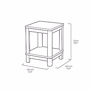 Keter Adirondack Deluxe Patio Side Table with Two Tiers and Easy Assembly - Perfect for Outdoor Fire Pit Seating, Graphite