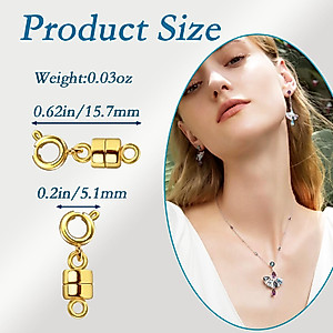 HOLAILS Magnetic Necklace Clasps and Closures, Jewelry Clasps Converters for Necklace Extender Bracelet Necklaces Anklet Chain(12Pcs Gold&Silver