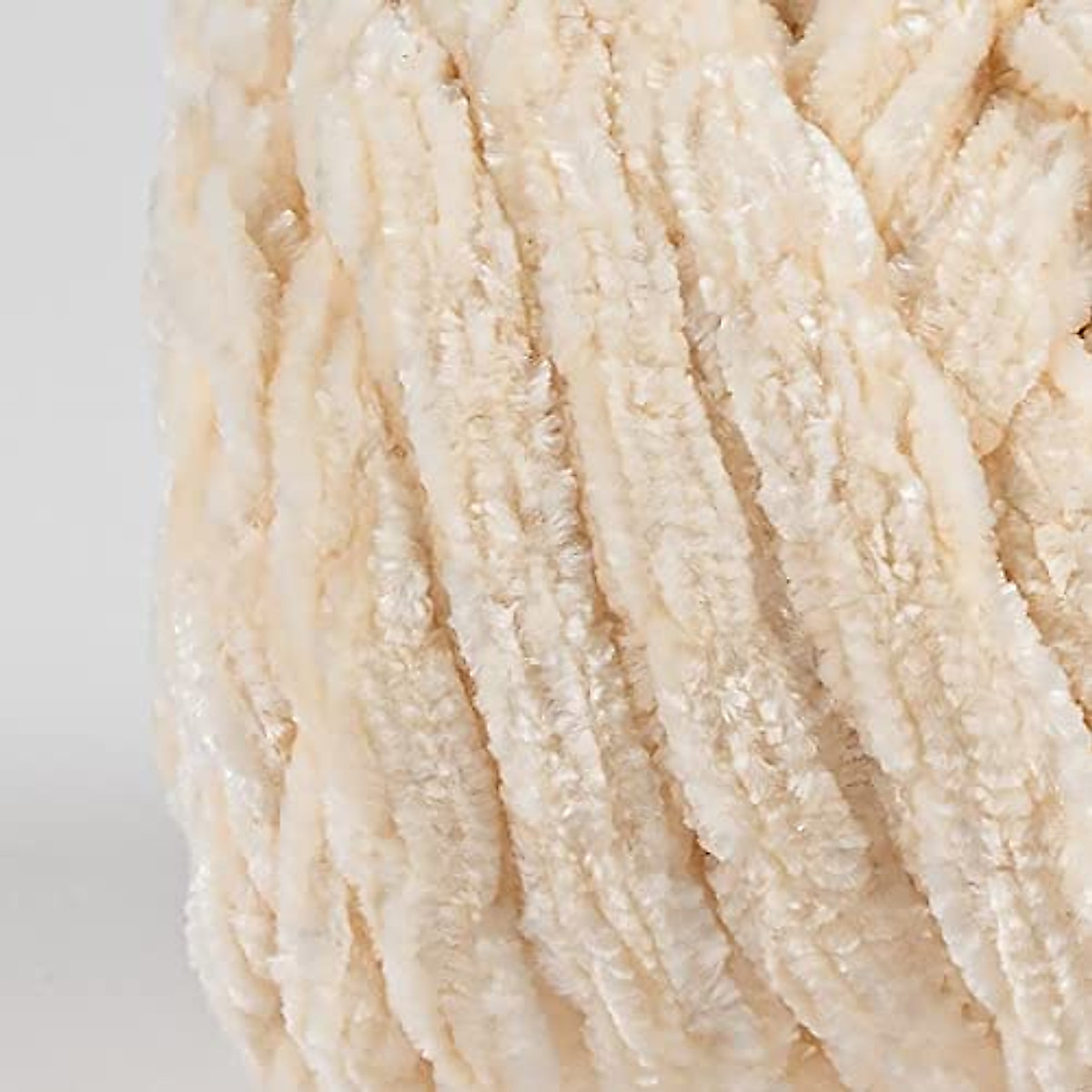 Crafted By Catherine Braided Velvet Yarn - 2 Pack (40 Yards Each Skein), Ivory, Gauge 7 Jumbo