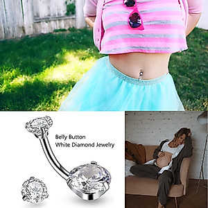 Belly Piercing Kit - Urknall Belly Button Piercing Kit Navel Piercing Kit with 14G Belly Button Jewelry 316L Steel Piercing Needles and Piercing Clamps for Navel Rings Piercing Kits Piercing Supplies