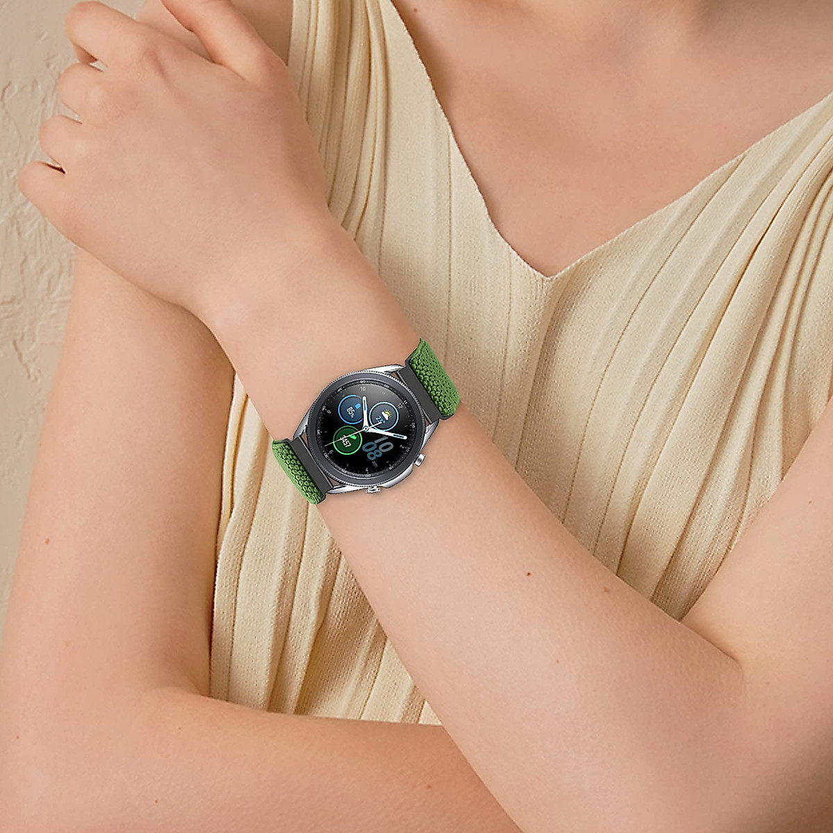 Relting Compatible with 16mm 18mm 19mm 20mm 22mm Watch Bands Quick Release Replacement Wristband,Adjustable Stretchy Nylon Solo Loop Straps Fabric Braided Sport Elastic Bands for Men Women