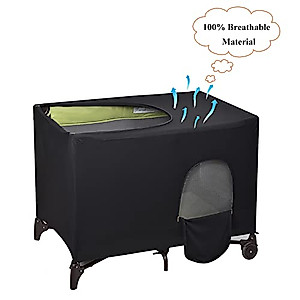 LYFFXYH Crib Tent Cover Pack and Play Blackout Cover Slumberpod for Pack n Play Blackout Crib Cover for Indoor Outdoor Napping Playing Sleeping Block Out 85% Light